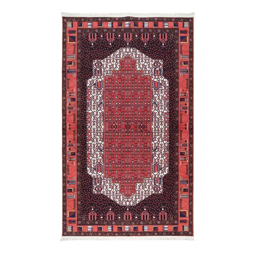 فرش ماشینی سنتی طرح 100310 قرمز 1000 شانه