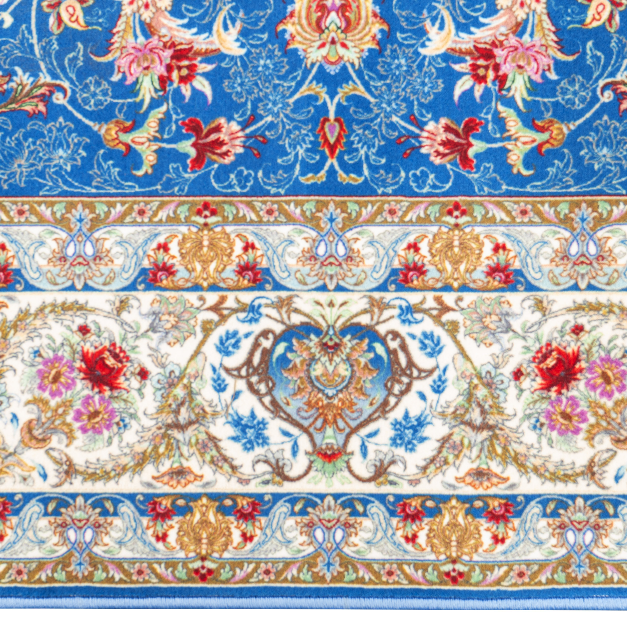 فرش ماشینی اصیل طرح 100906 آبی 1200 شانه