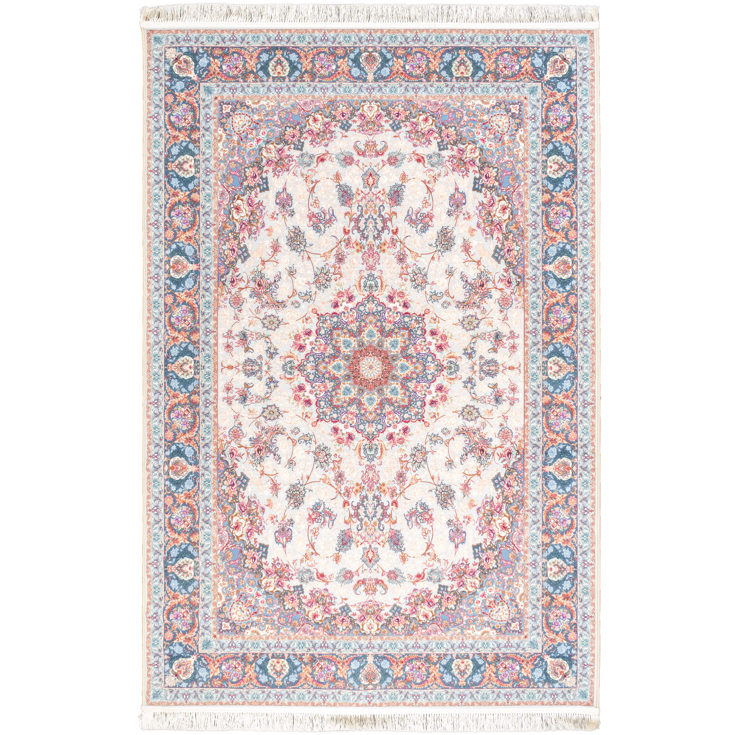 فرش ماشینی اصیل طرح 100906 نقره ای 1200 شانه