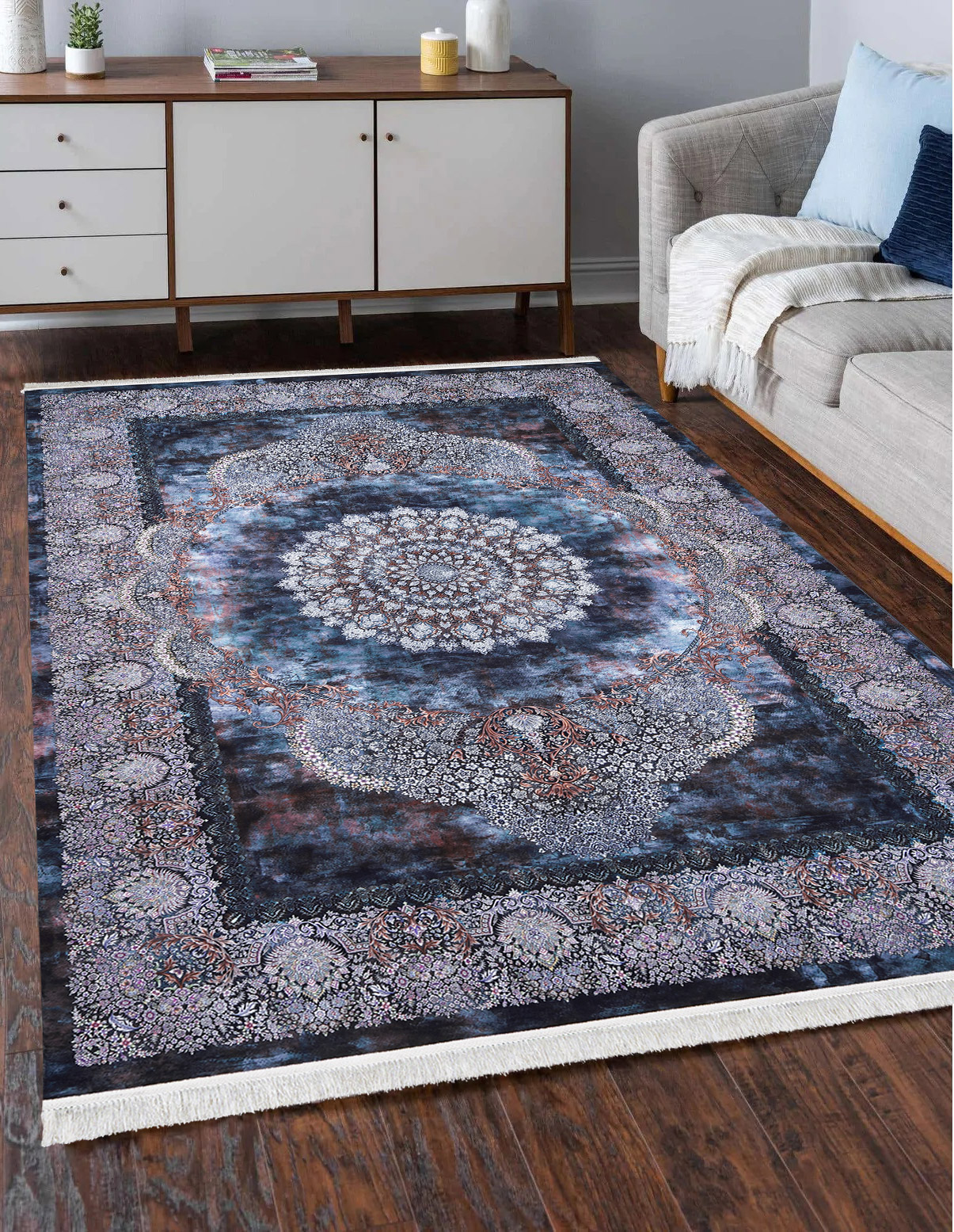 فرش ماشینی روچک طرح 400421 تمام رنگ 1200 شانه | فرش محتشم